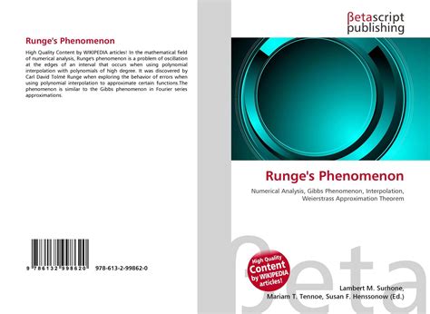 Runges Phenomenon 978 613 2 99862 0 6132998624 9786132998620