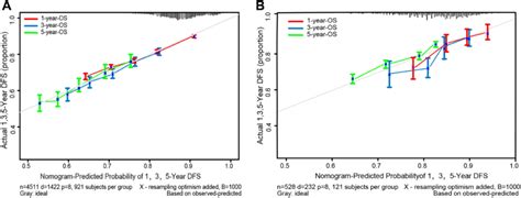 Calibration Curves For Predicting Os At 1 3 5 Year In The Training
