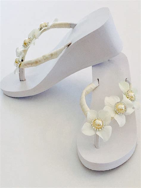 Bridal Flip Flops And Wedges Bling Wedding Flip Flops Custom Made