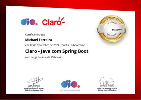 claro java com spring boot michael ferreira