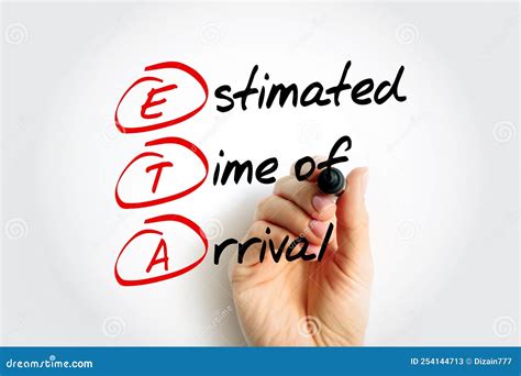 Eta Estimated Time Of Arrival Time When A Ship Vehicle Aircraft Cargo Emergency Service