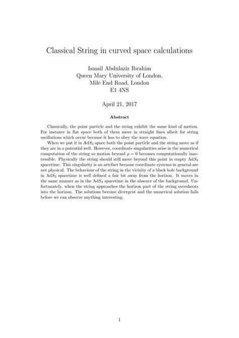 classical string calculations in curved space pdf