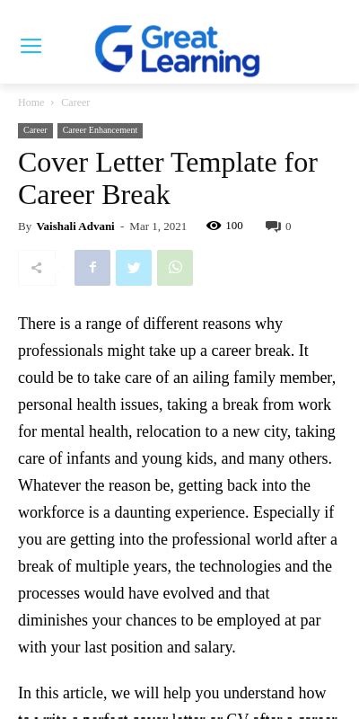 Have A Info About Career Break Sample Letter Resume Examples For Cna