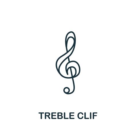 Treble Clef Icon From Music Collection Simple Line Treble Clef Icon