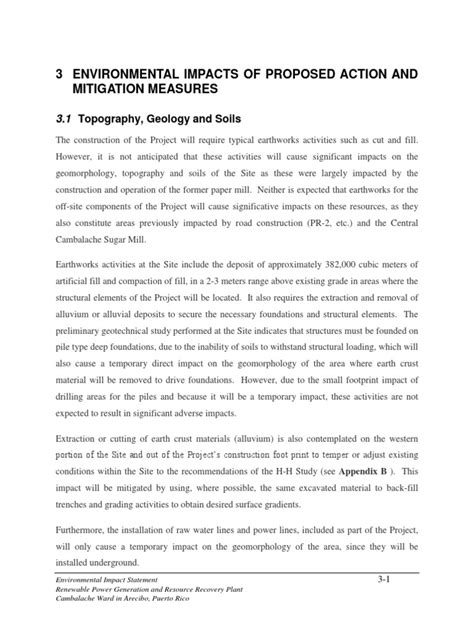 Environmental Impacts Of Proposed Action And Mitigation Measures Pdf