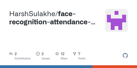 GitHub HarshSulakhe Face Recognition Attendance System