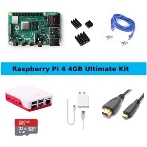 Raspberry Pi4 Model B 4gb Ultimate Kit With Pi4 4gb Case Power Adapter Heatsink 32gb Sd Card
