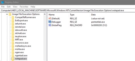 Persistence Image File Execution Options Injection Penetration