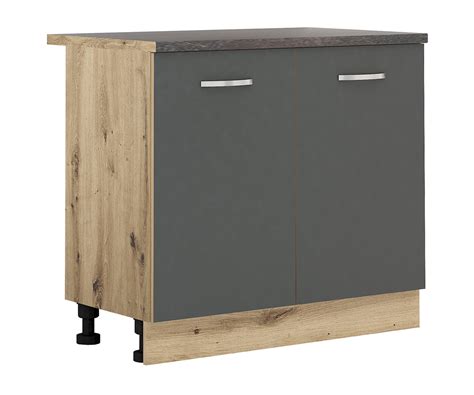 Долен кухненски шкаф Лорен B24 100 см Mdf Антрацит мат Артизан