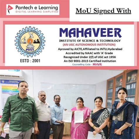 Pantechelearning On Linkedin Mits Pantechelearning Pantechsolutions Mou Educationpartnership