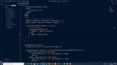 Php Mysql Form Validation Youtube
