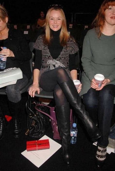 Amanda Amanda Holden Leather Boots Heels High Heel Boots Outfit