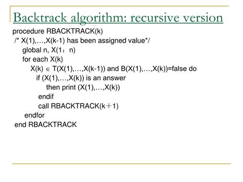 PPT 回溯 Backtracking PowerPoint Presentation free download ID