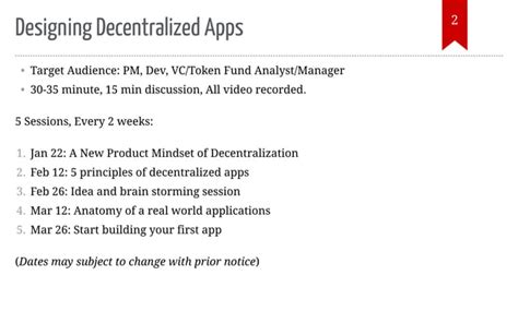 Designing Decentralized Applications Dapps Ppt Free Download