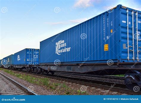 Intermodal Rail Yard Siding At Inland Port Greer Next To Main Line Rail Tracks Editorial Image