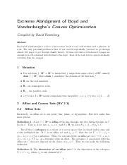 Convex Optimization Pdf Extreme Abridgment Of Boyd And Vandenberghes Convex Optimization