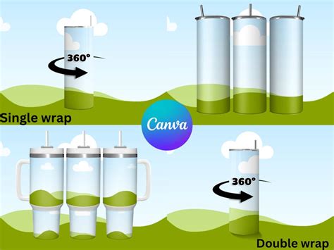 Mockup Tumblers Bundle Rotating 20oz Tumbler Canva Mockup Template 40oz Tumbler Mockup Three