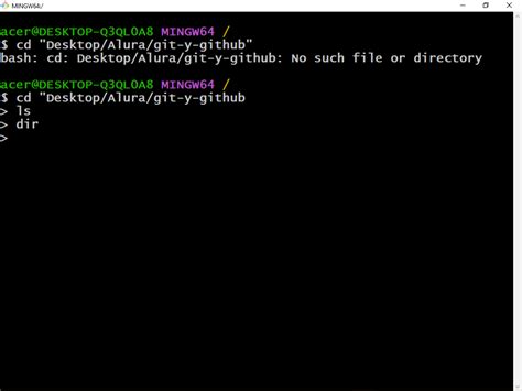 no puedo entrar a la carpeta creada Git y GitHub controle y comparta su código Alura Latam