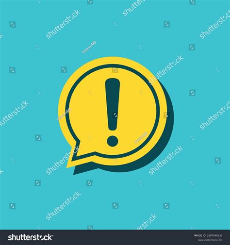 Exclamation Mark Icon Template Conversation Bubble Stock Vector Royalty Free 2197046133
