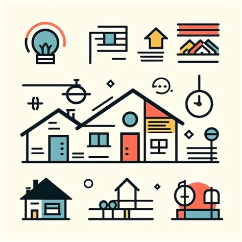 Elementos Gráficos Sencillos Para El Hogar Foto Premium