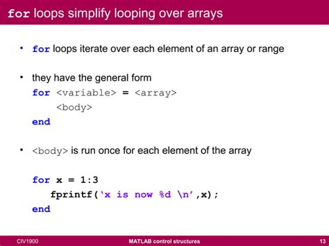 Loops In Matlab Ppt