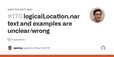 LogicalLocation Name Text And Examples Are Unclear Wrong Issue Oasis Tcs Sarif Spec