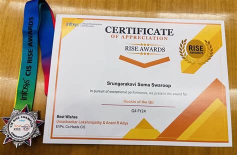 Soma Swaroop On Linkedin Infosys Rise Awards Proud To Be A Part Of