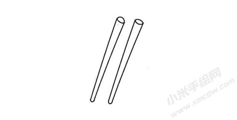 筷子简笔画分步绘制图示 筷子简笔画图片 小米手绘网