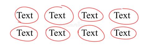 Stroke And Highlight Text Set Of Different Elements Stock Vector