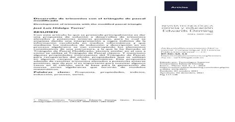 development of trinomia with the modified pascal triangle [pdf document]