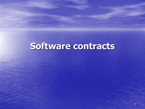 Software Contracts