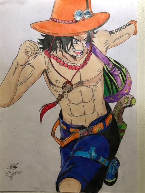 Portgas D Ace Sketches Humanoid Sketch Art