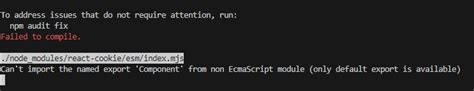 [react]can t import the named export component from non ecmascript