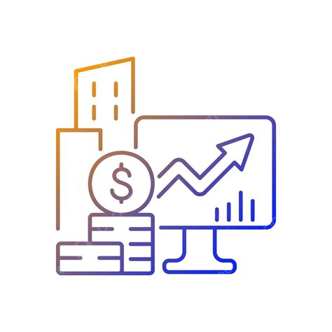 Company Stocks Gradient Linear Vector Icon Progress Line Contour Vector