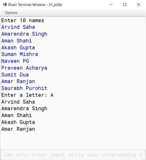 write a program to accept 10 names in a single dimensional array sda