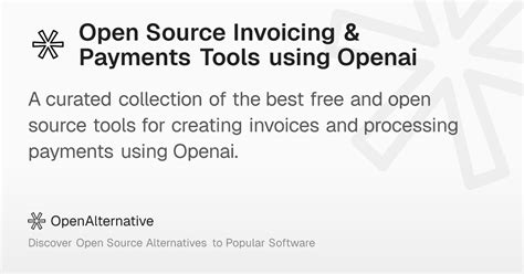 open source invoicing and payments tools using openai openalternative