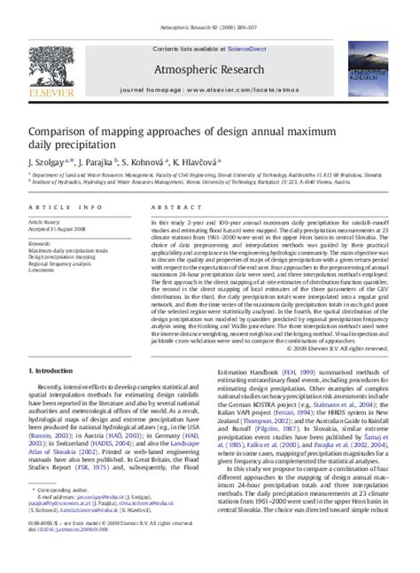 Pdf Comparison Of Mapping Approaches Of Design Annual Maximum Daily