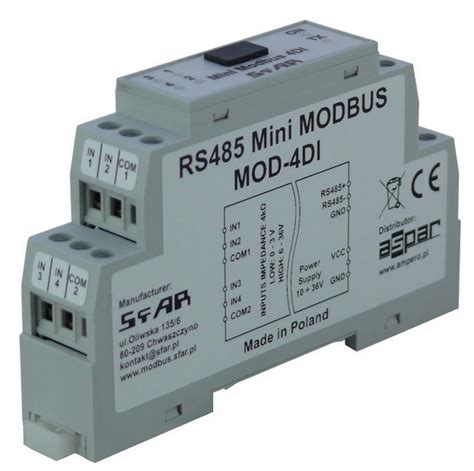 MOD 4DI Mini RS485 Modbus 4 Channel Digital Input With Pulse Counting RTU Audon Co Uk