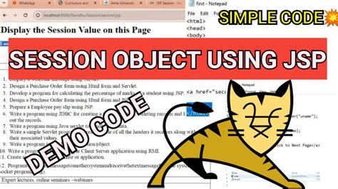 Write A Program In Jsp By Using Session Object Jsp Session Object