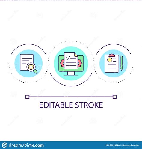 Digital Documents Usage Loop Concept Icon Stock Vector Illustration