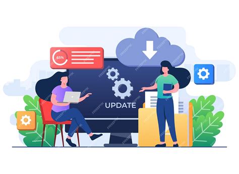 Premium Vector Upgrading Operating System Flat Illustration