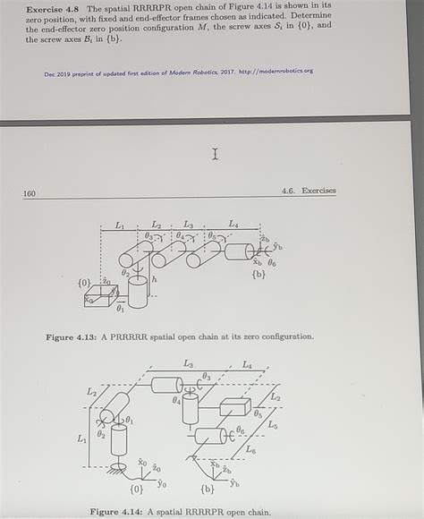 Solved Exercise 48 The Spatial Rrrrpr Open Chain Of Figure 414 Is