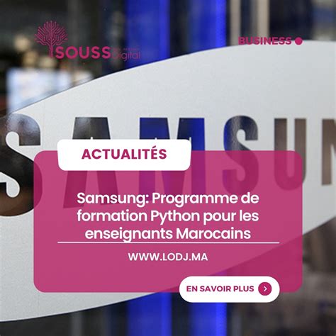 Samsung Programme De Formation Python Pour Les Enseignants Marocains