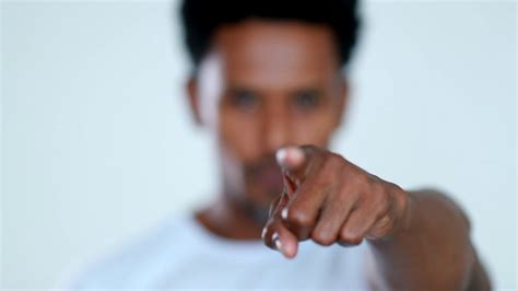 African Man Directing Finger At Camera Stern Stock Footage Sbv