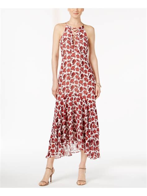 Betsey Johnson 148 Womens New 1163 Red Floral Tie Sleeveless Dress 2 B