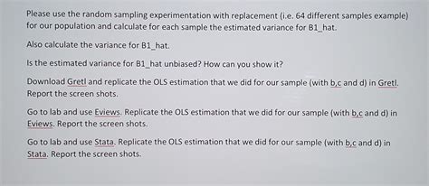 Solved Please Use The Random Sampling Experimentation With