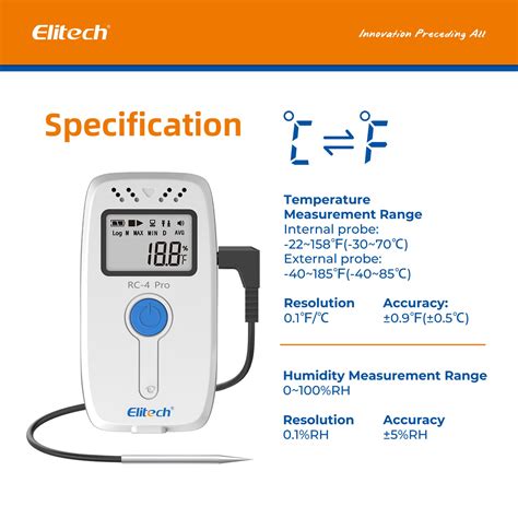 Elitech Rc 4h Pro Pdf Usb Digital Temperature Humidity Data Logger