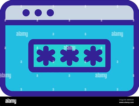 Password Browser Icon Vector Outline Illustration Stock Vector Image
