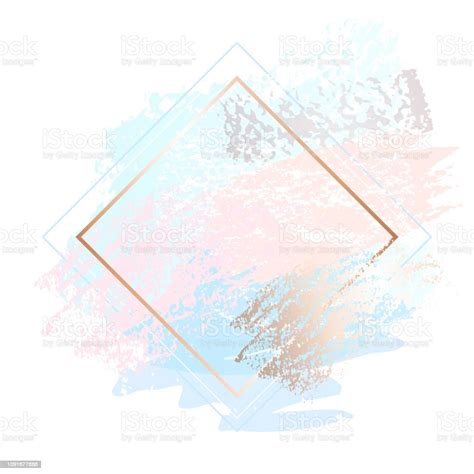 골든 핑크 아트 프레임입니다 현대 카드 디자인 브러쉬 선 선 포인트 골드 프리미엄 브로셔 플라이어 초대장 서식 파일 개체 그룹에 대한 스톡 벡터 아트 및 기타 이미지