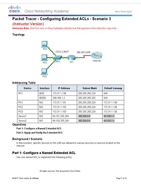 42212 Packet Tracer Configuring Extended Acls Scenario 3 Ilm